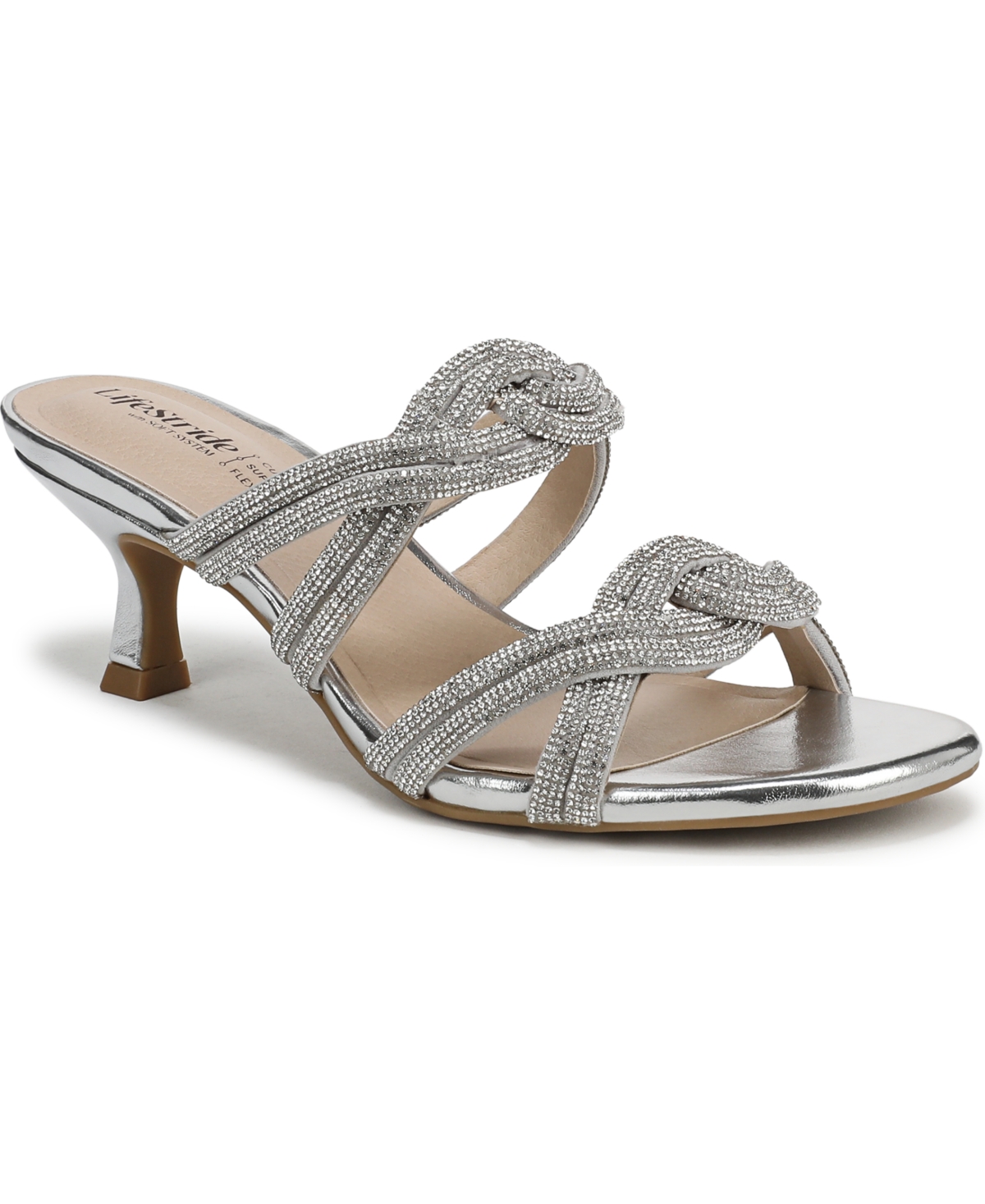 Click here for LifeStride Womens Night-Out Slide Sandals - Silver... prices
