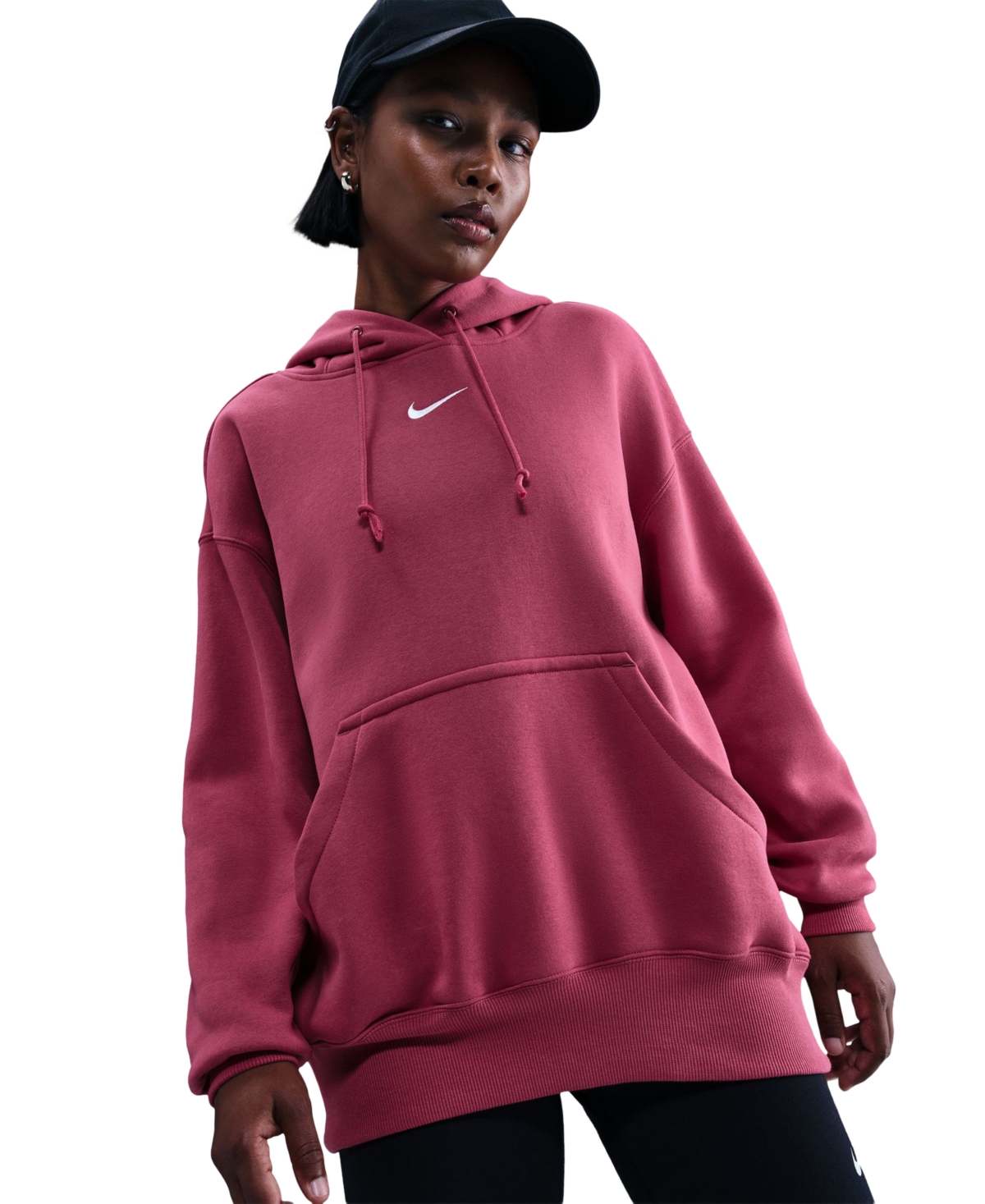 Nike Womens Sportswear Phoenix Fleece Oversized Pullover Hoodie - Sweet Beet/sail