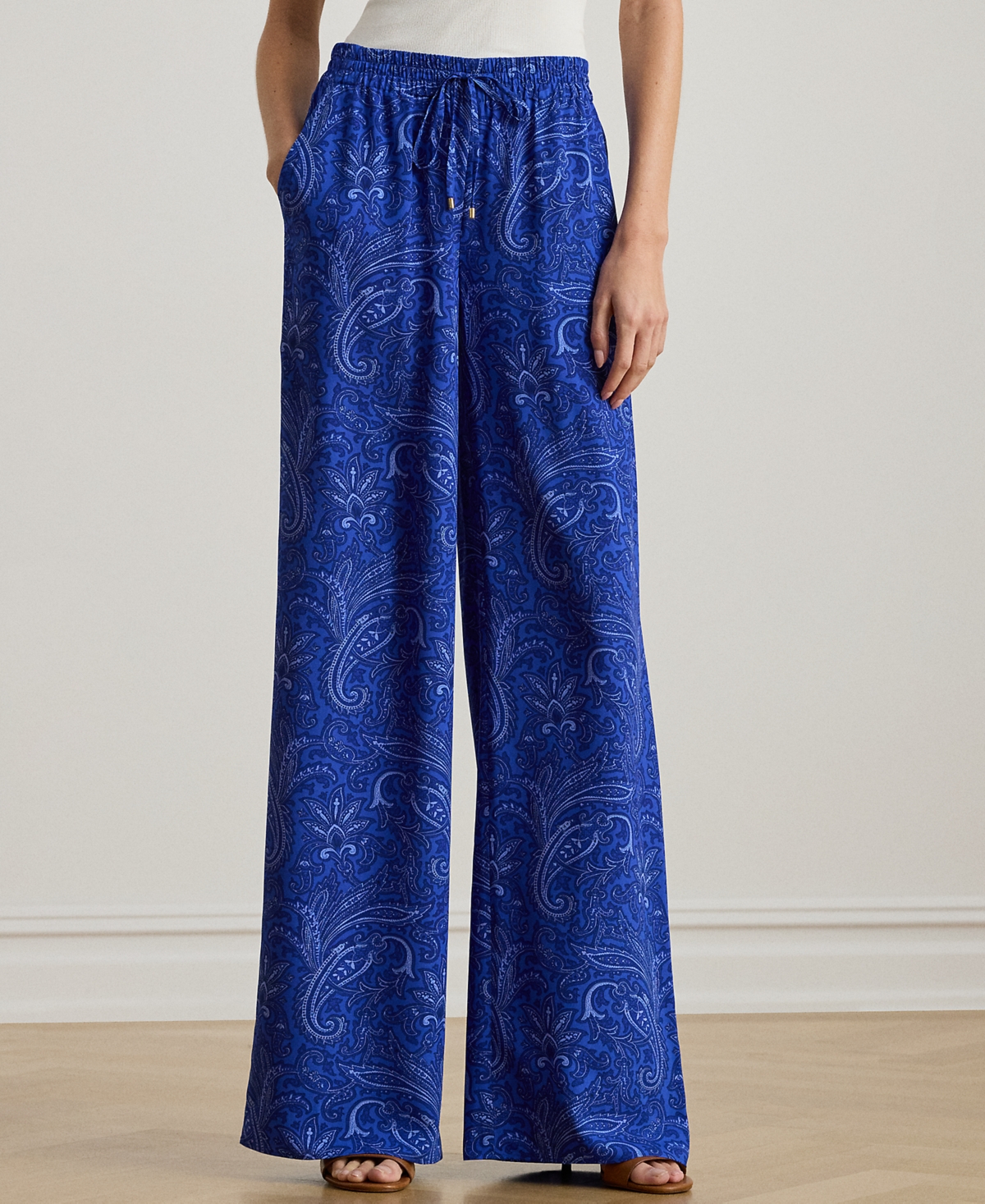 Click here for Lauren Ralph Lauren Petite Paisley Crepe Wide-Leg... prices