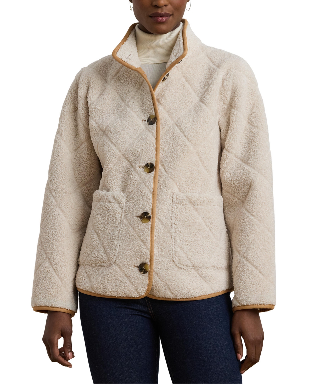 Click here for Lauren Ralph Lauren Womens Quilted Jacket - Cream prices