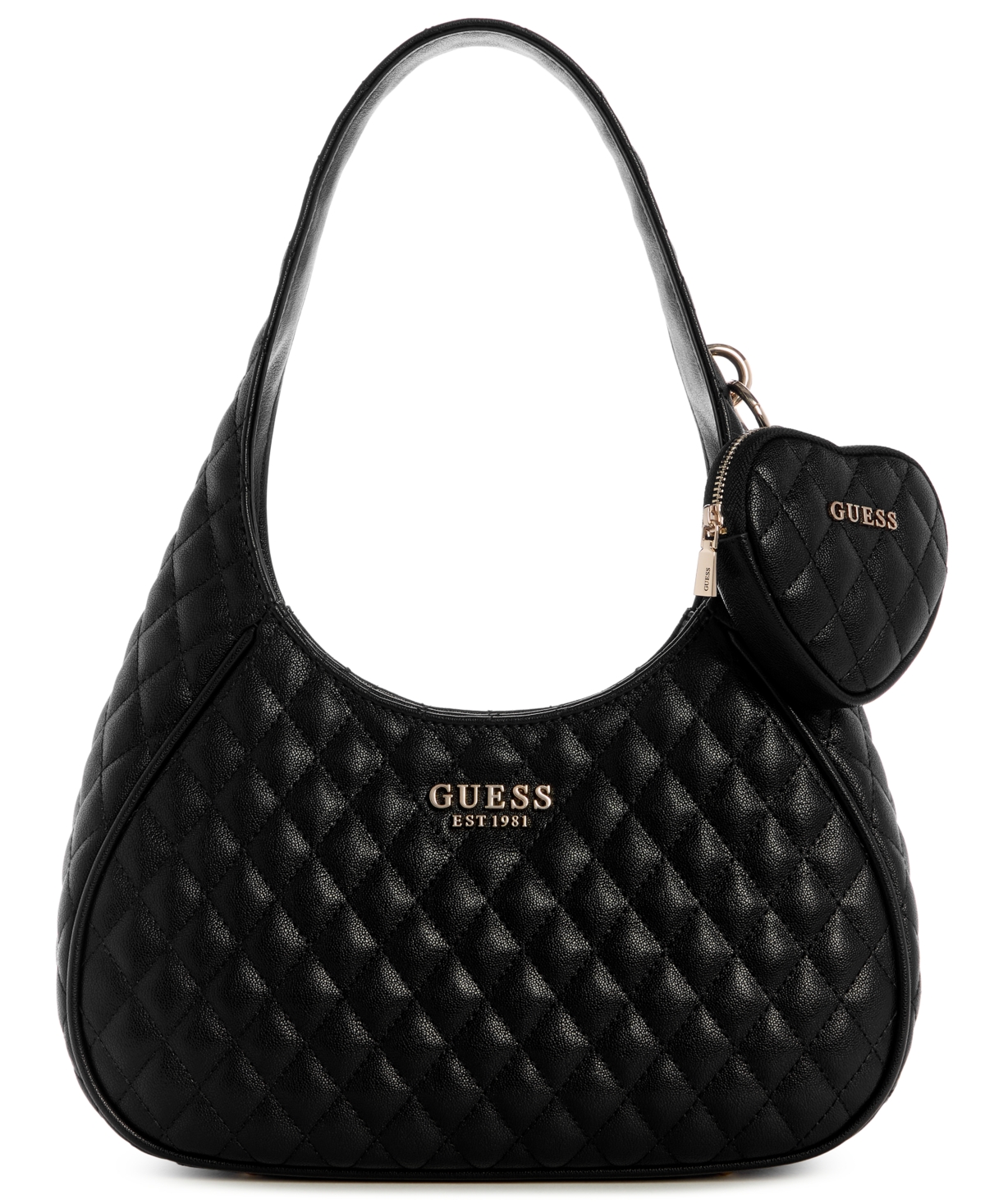 Click here for Guess Atabey Zip Top Small Hobo Bag - Black prices