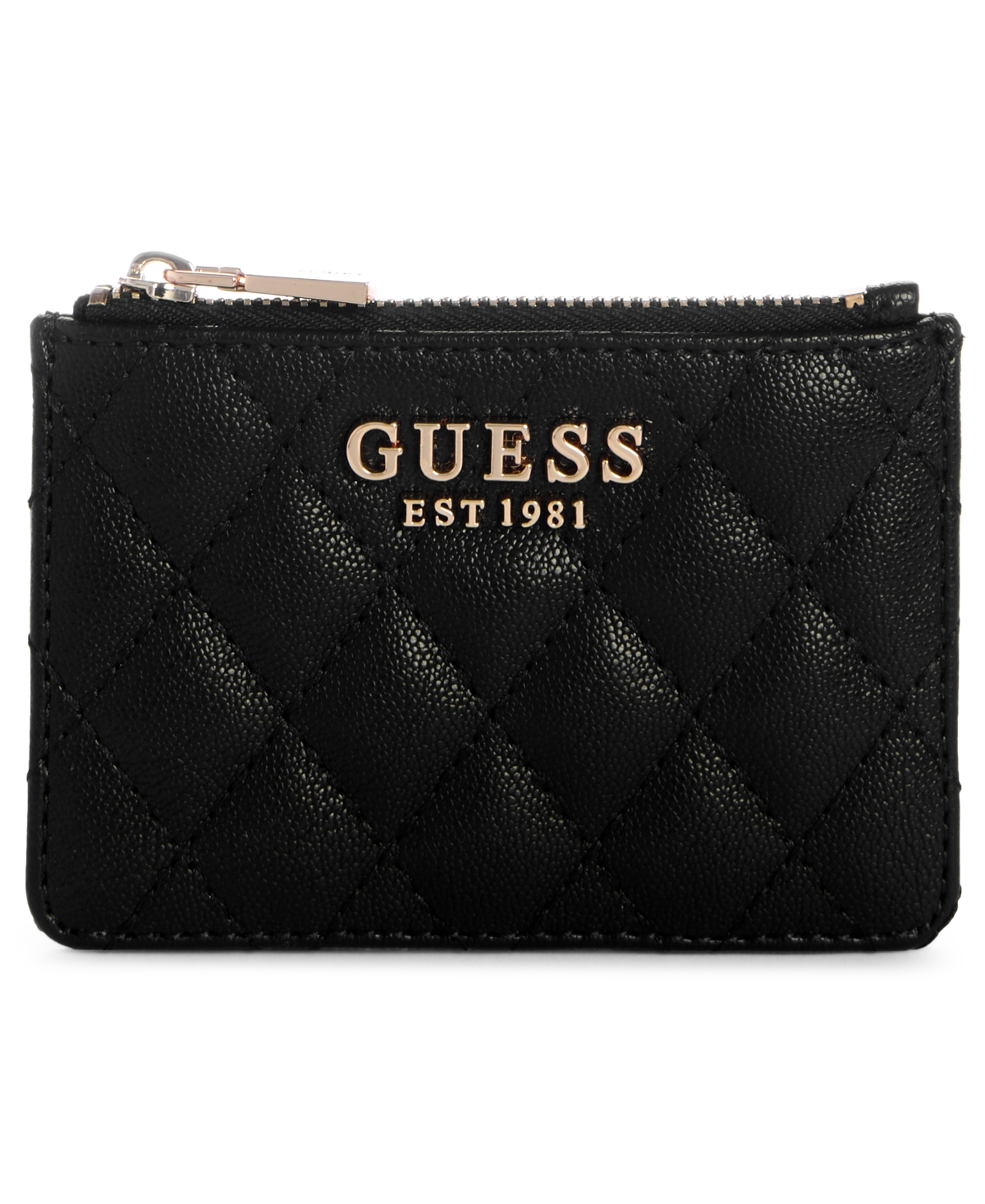 Click here for Guess Atabey Top Zip Credit Card Case Wallet - Bla... prices