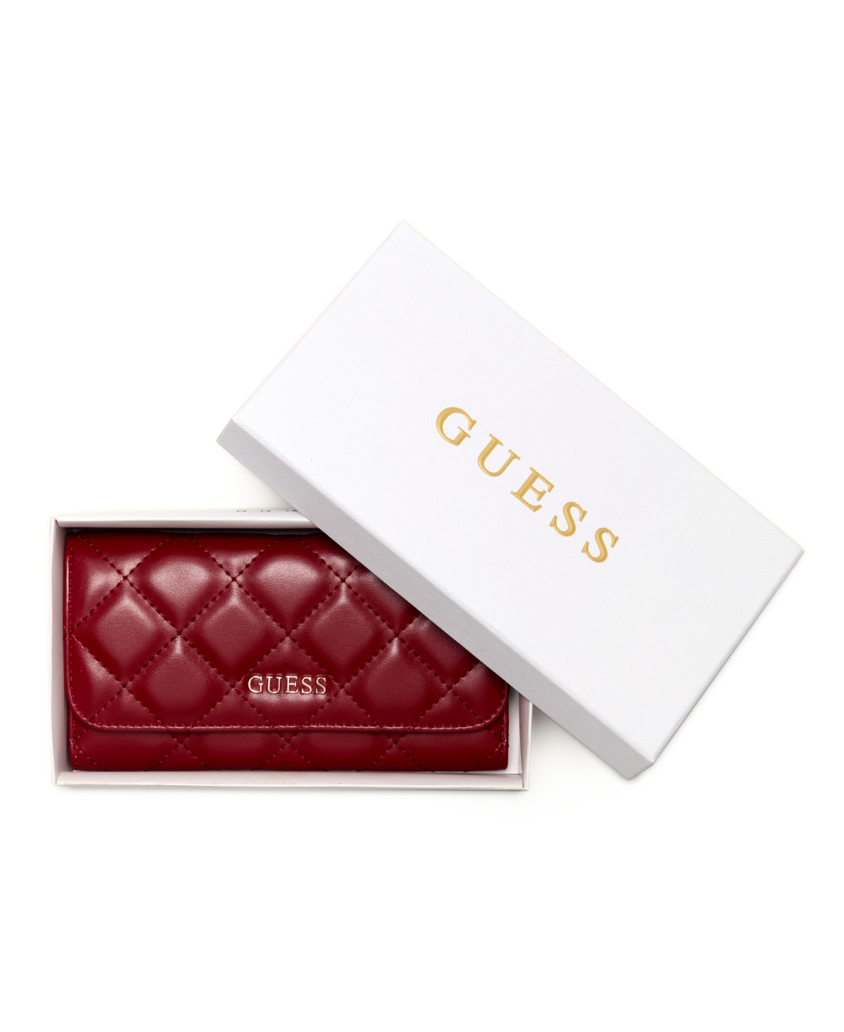 Click here for Guess Tinsley Quilted Slim Clutch - Red prices