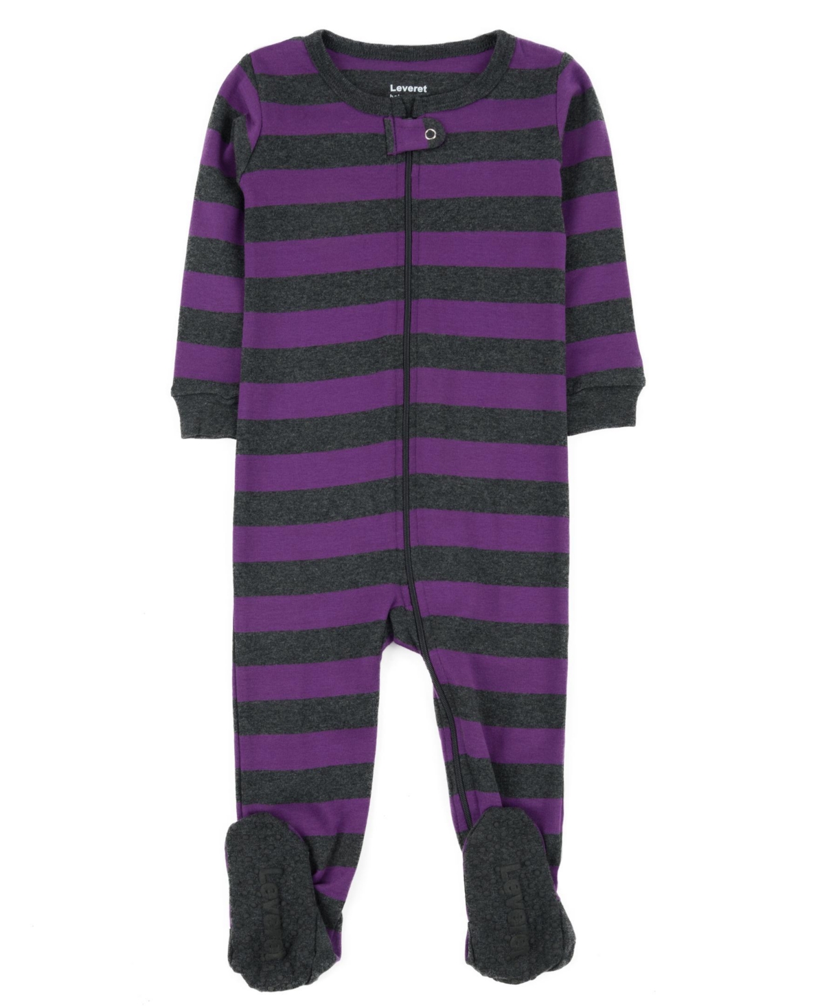 Click here for Leveret Baby Footed Cotton Striped Holiday Pajamas... prices
