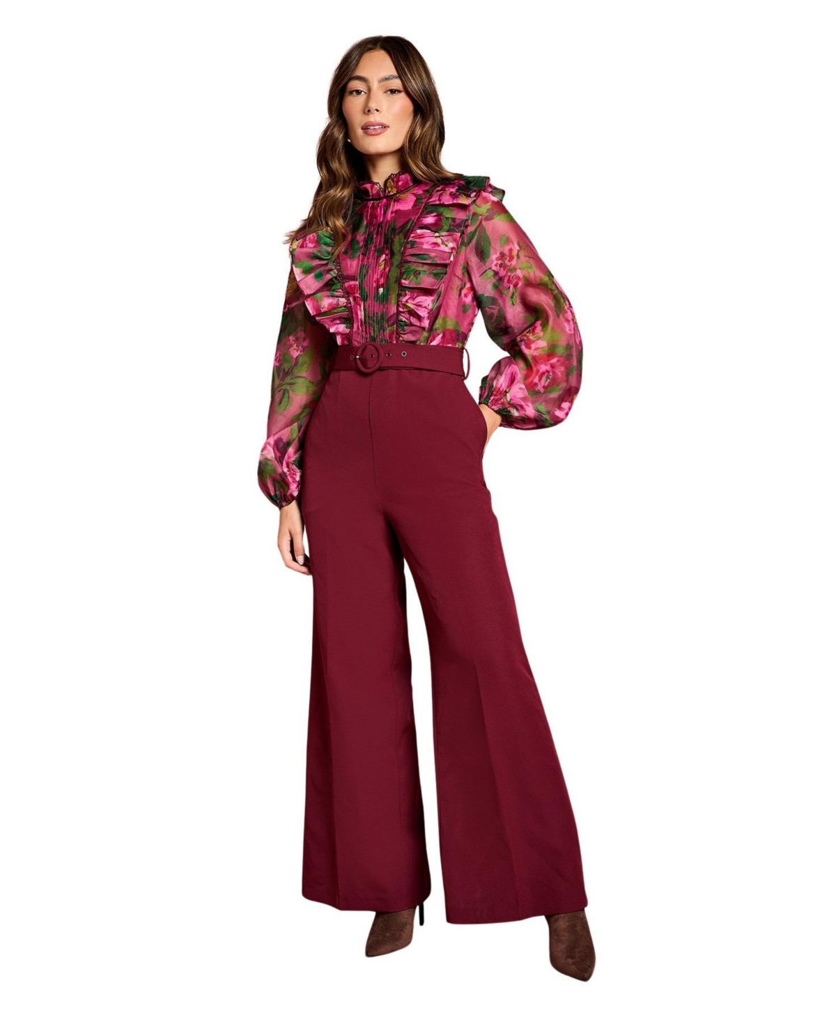 Click here for Coast Womens Organza Blouse Jumpsuit - Plum prices