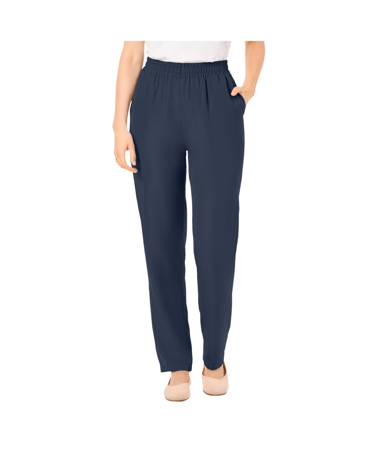 Click here for Woman Within Plus Size Tall Woven Hassle-Free Pull... prices