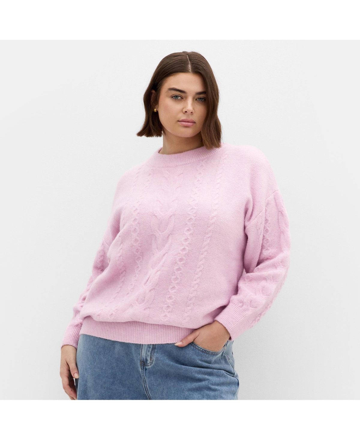 Click here for City Chic Plus Size Claudia Knit Jumper - Pink prices