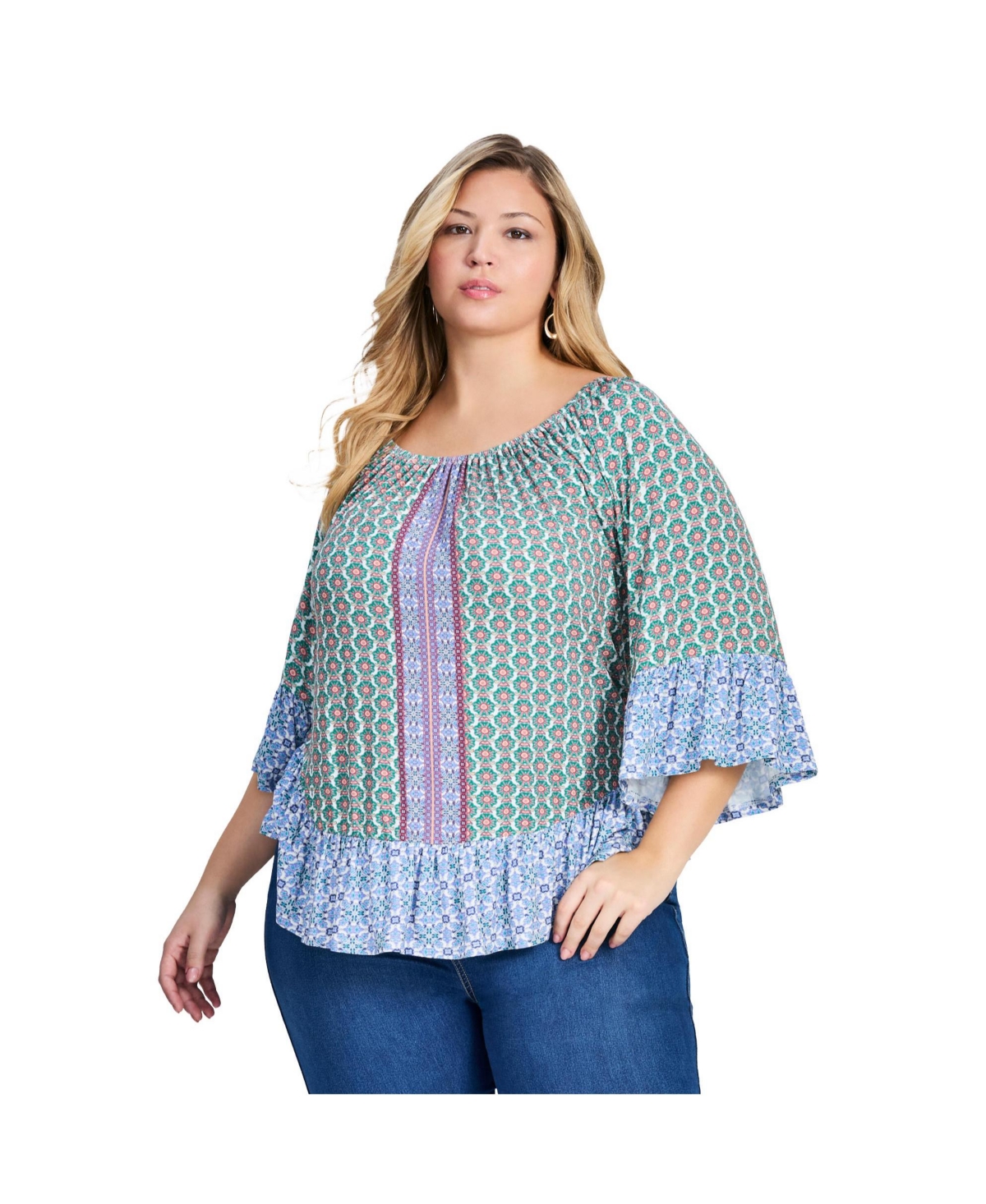 Click here for Avenue Womens Serenity Ruffle Top - Serenity tile prices