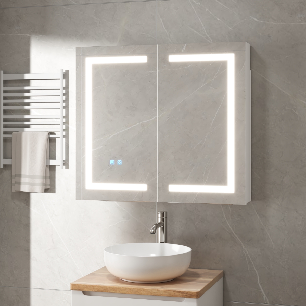 Click here for Bathroom Wall Cabinet with Mirror  Dimmable Lights... prices