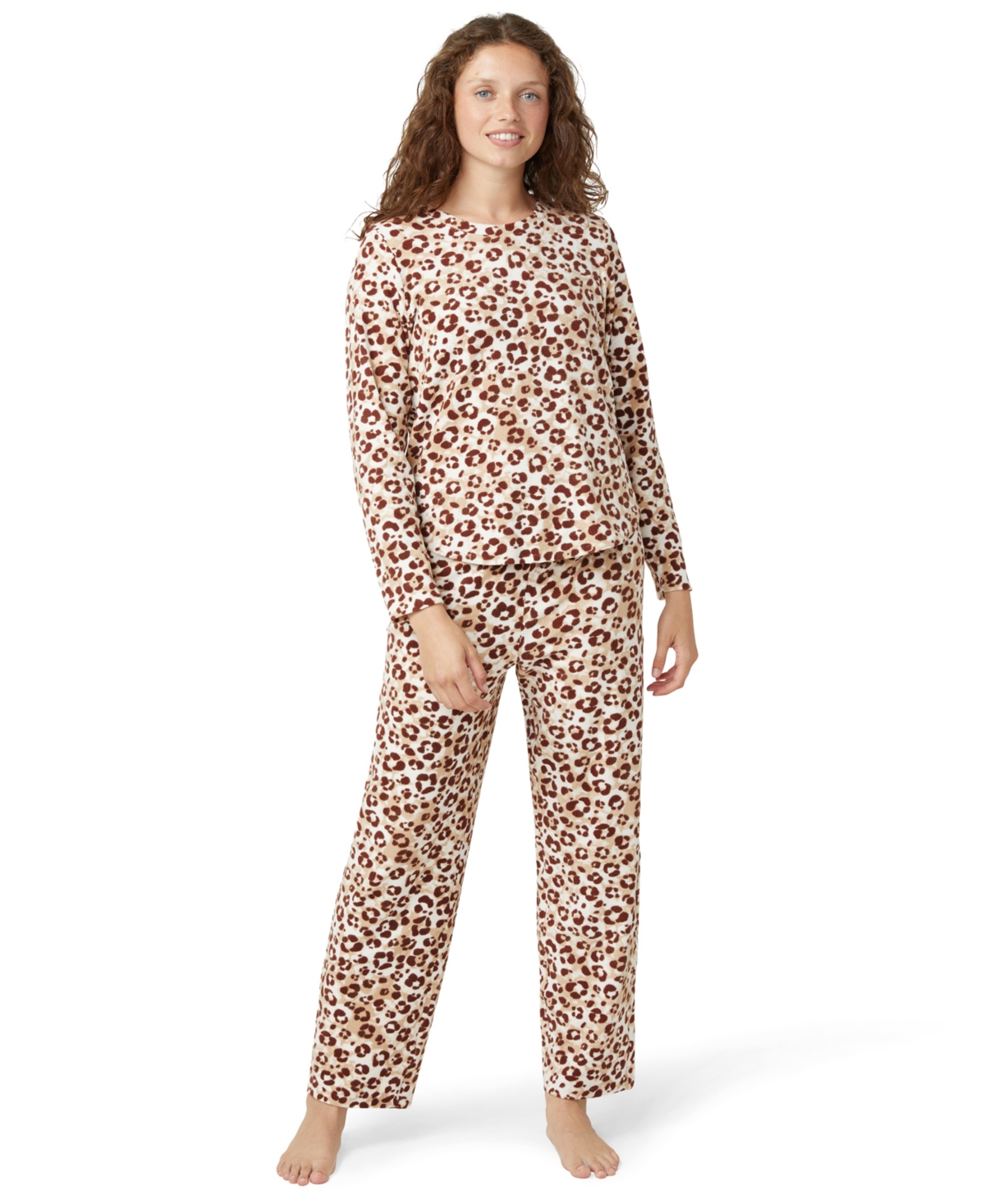 Click here for Hue Womens Waffle Fleece Pajama Set - Egret prices