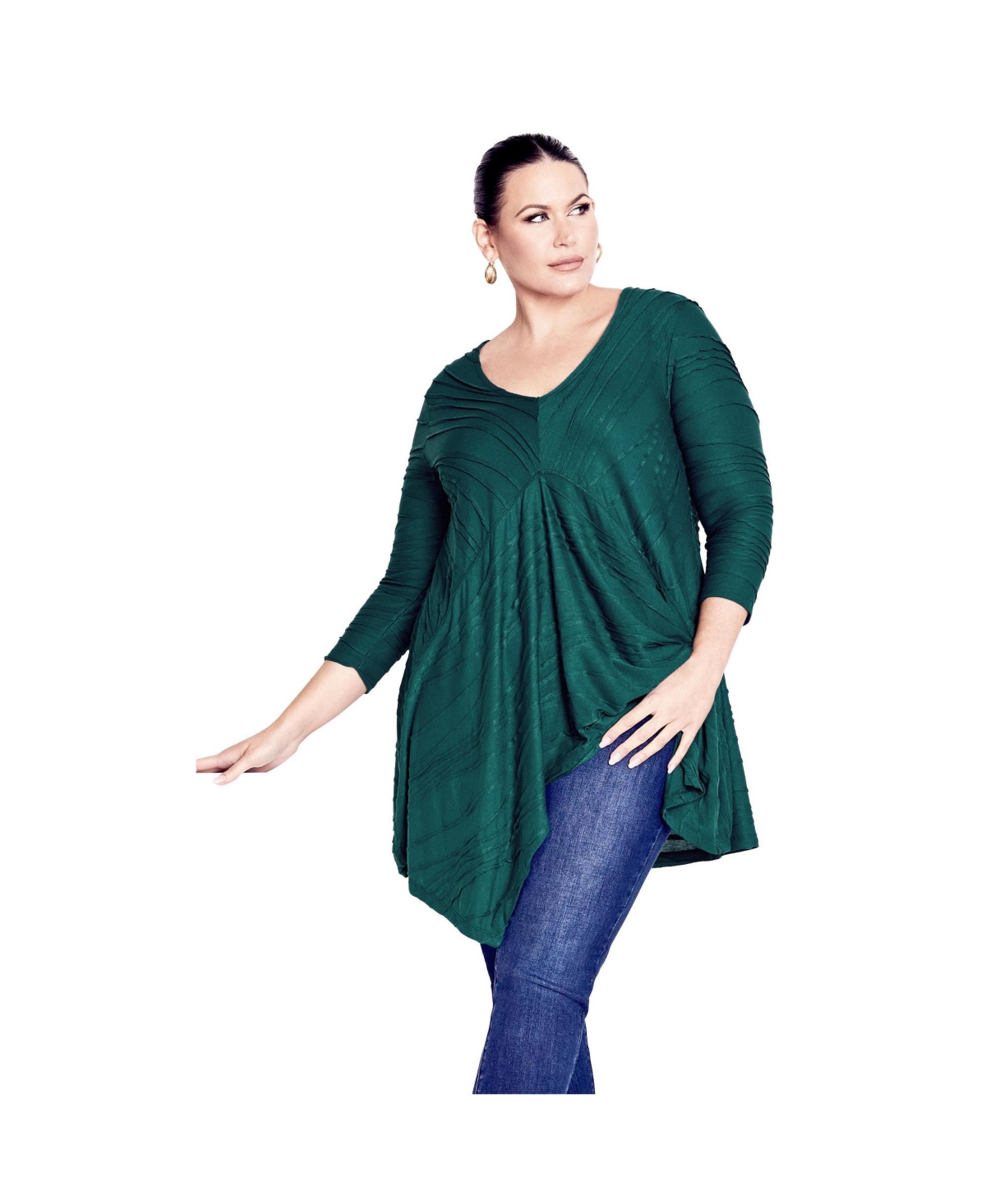 Click here for Avenue Womens Finley Textured Top - Teal prices