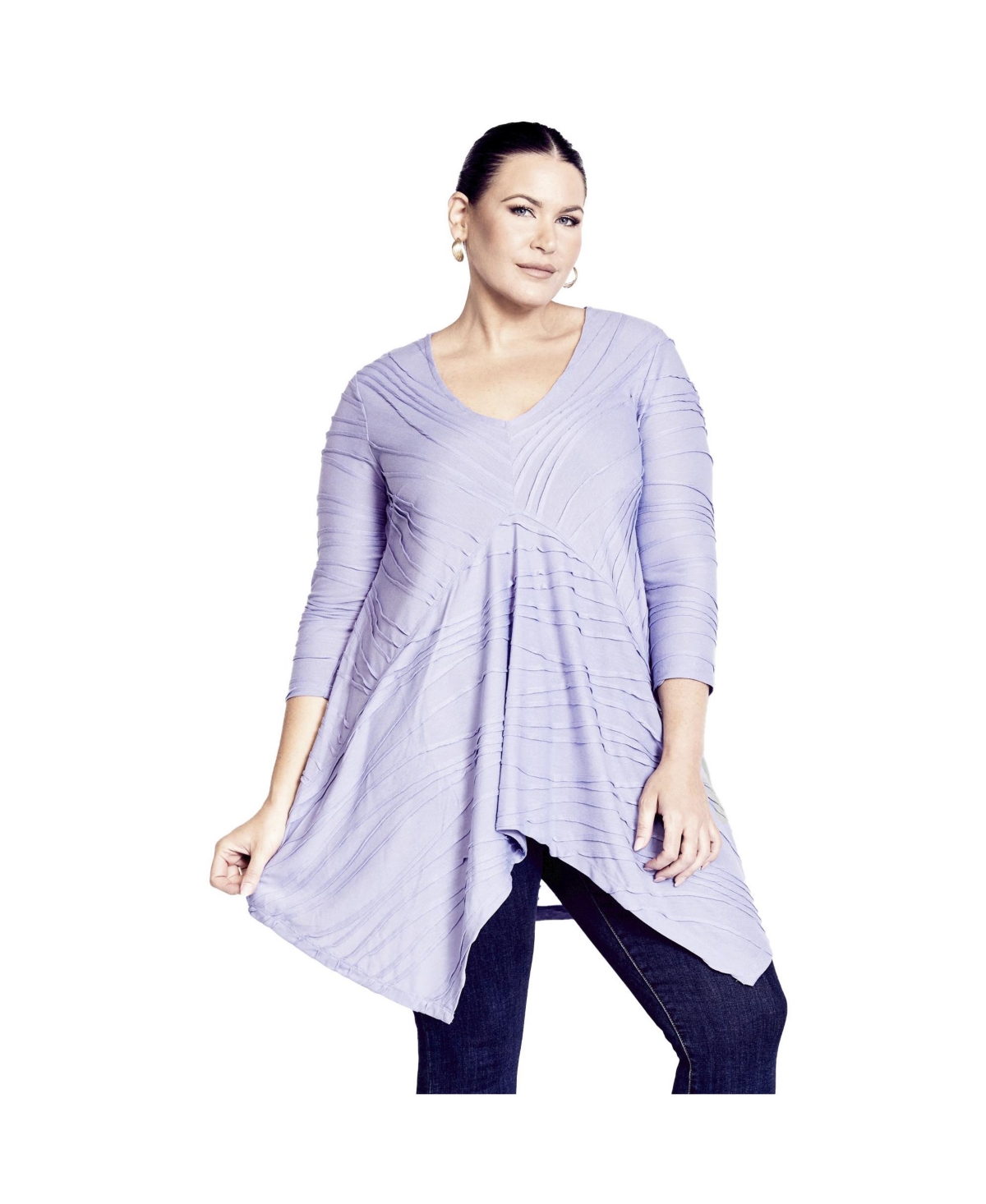 Click here for Avenue Womens Finley Textured Top - Wisteria prices