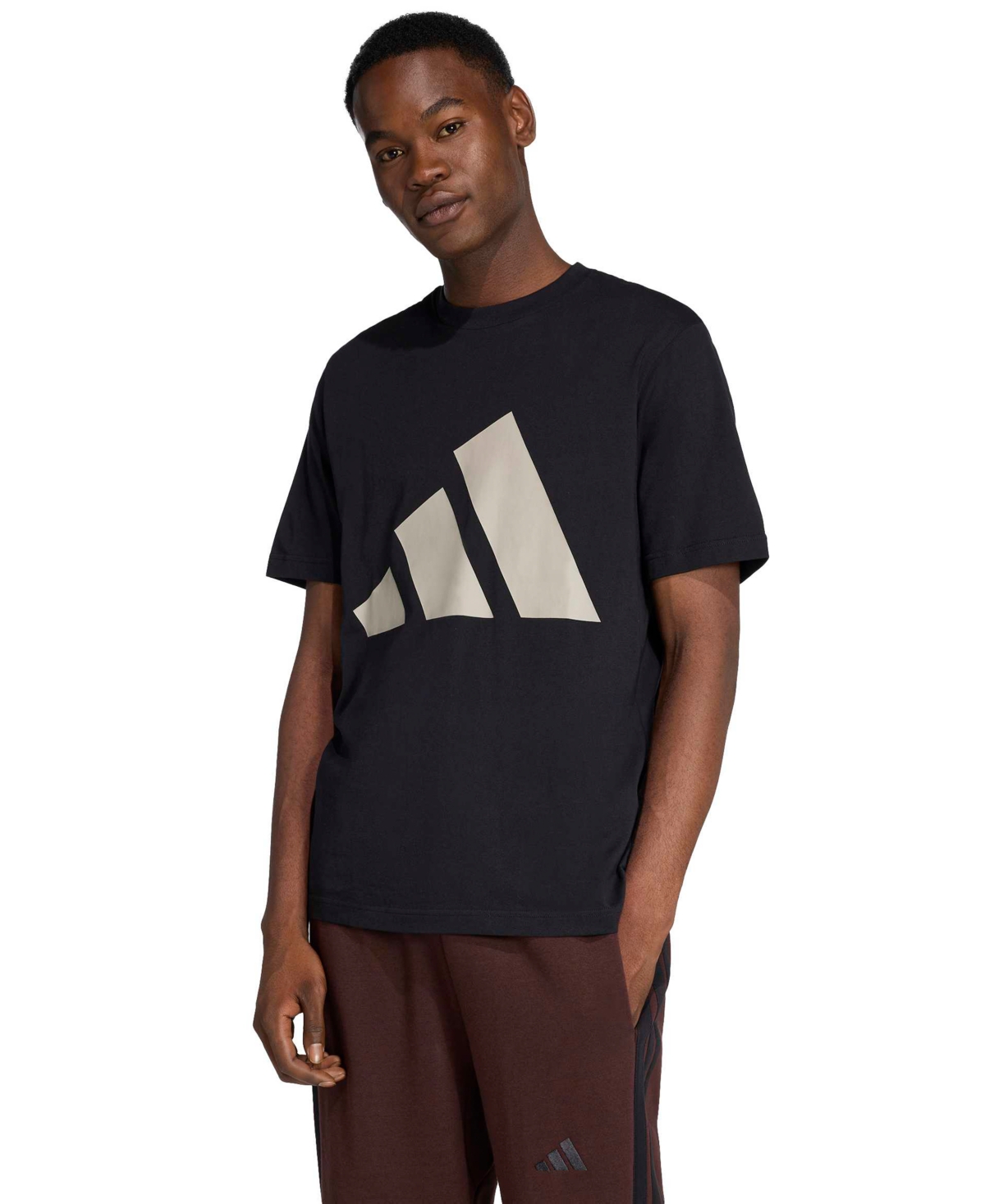 Click here for adidas Mens 3 Bar Logo Graphic Cotton T-Shirt - Bl... prices