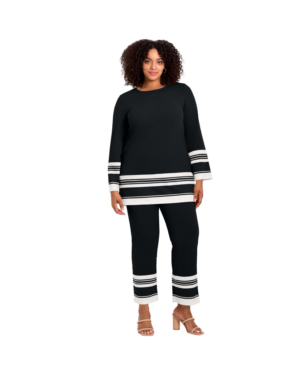 Click here for Avenue Womens Border Stripe Tunic - Black stripe prices