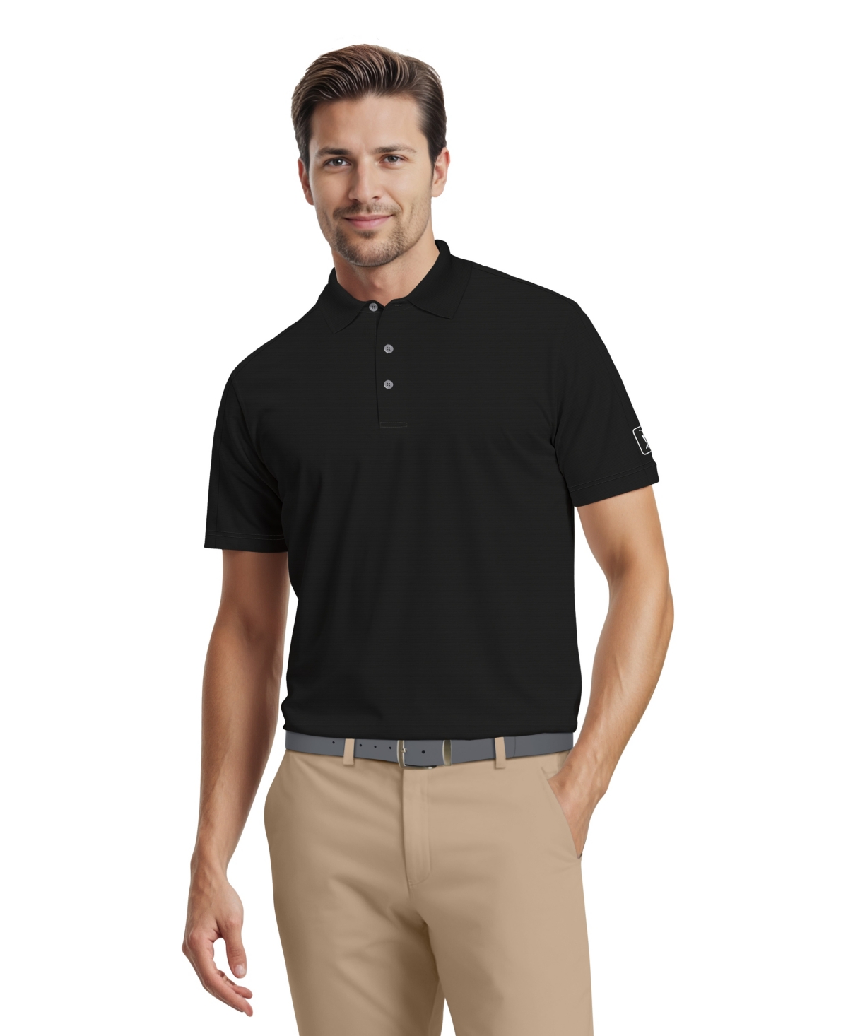 Click here for Pga Tour Mens Solid Cooling Texture Polo Shirt - C... prices