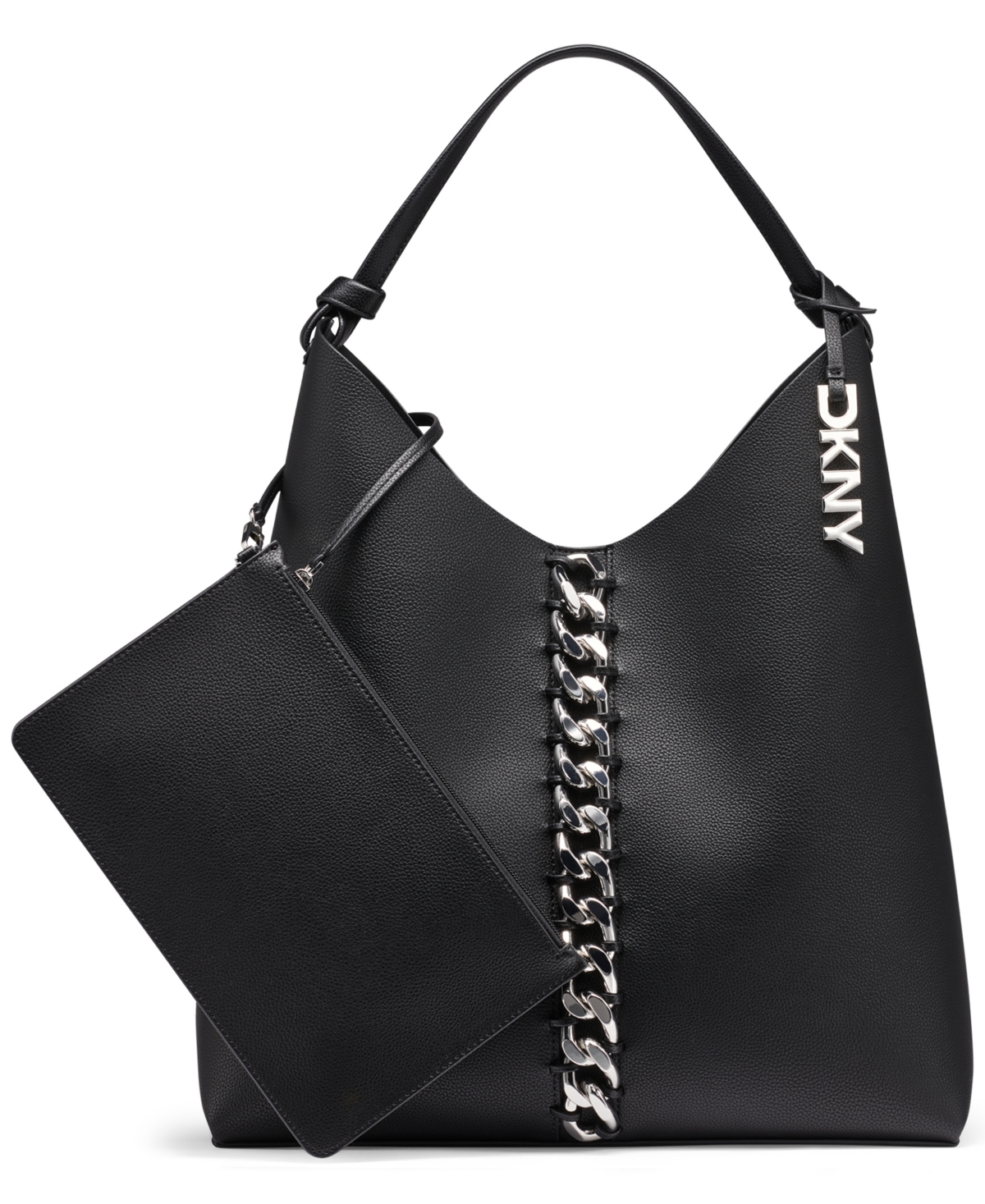 Click here for Dkny Paula Extra Large Hobo Bag - Black/silver prices
