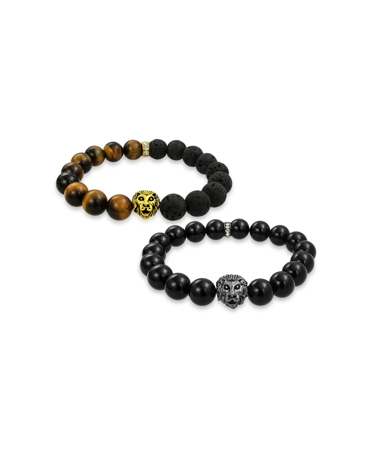 Click here for Bling Jewelry Set of 2 Lion Face Natural Onyx Tige... prices