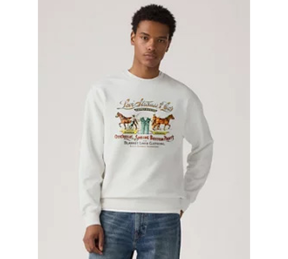 Click here for Levis Mens Crewneck Long-Sleeve Sweatshirt - White prices