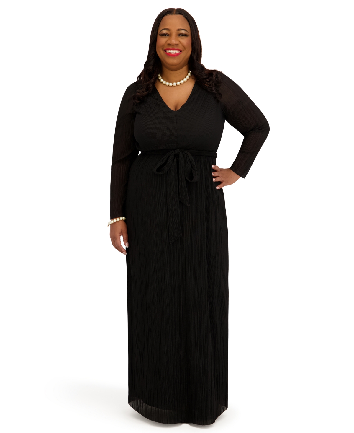 Click here for Kasper Womens V-Neck Long-Sleeve Dress - Black prices