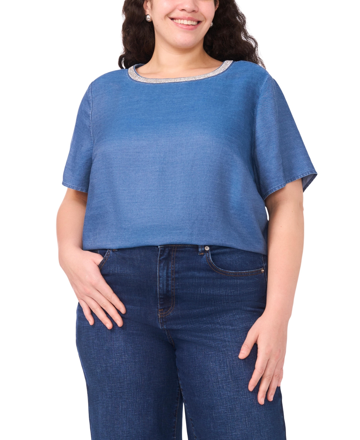 Click here for Vince Camuto Plus Size Short-Sleeve Crewneck Top -... prices