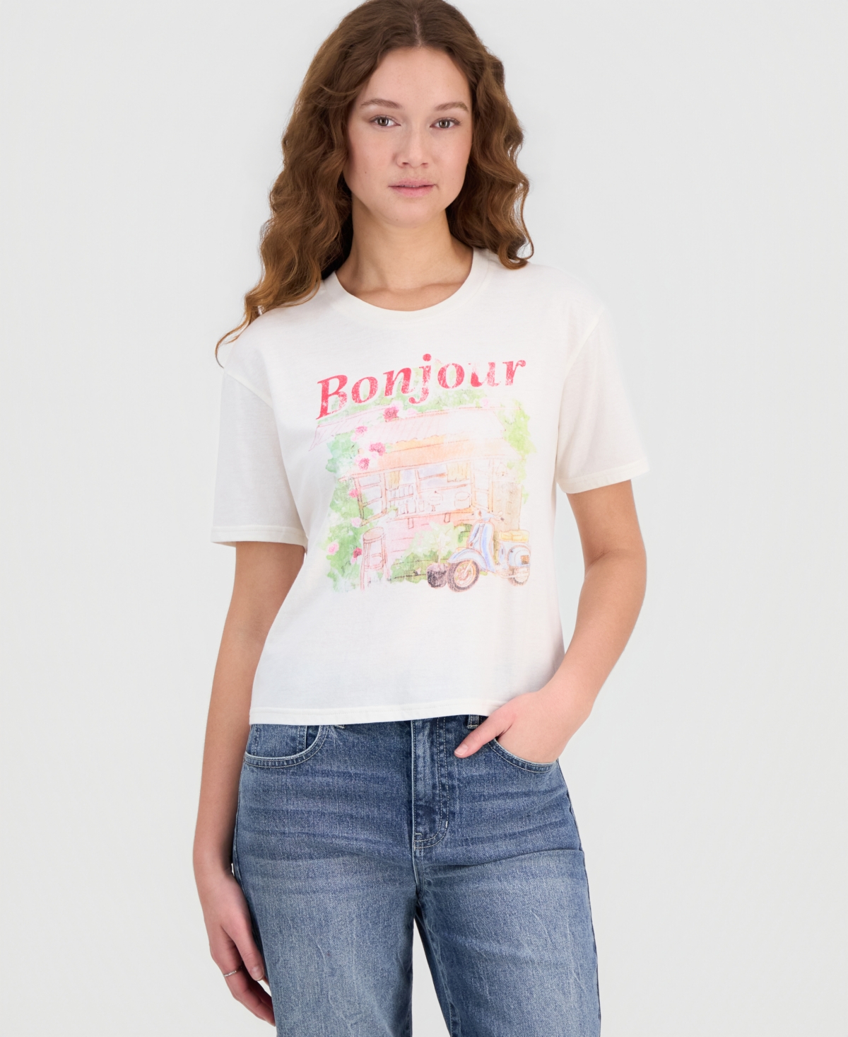 Click here for Rebellious One Juniors Bonjour Graphic T-Shirt - E... prices