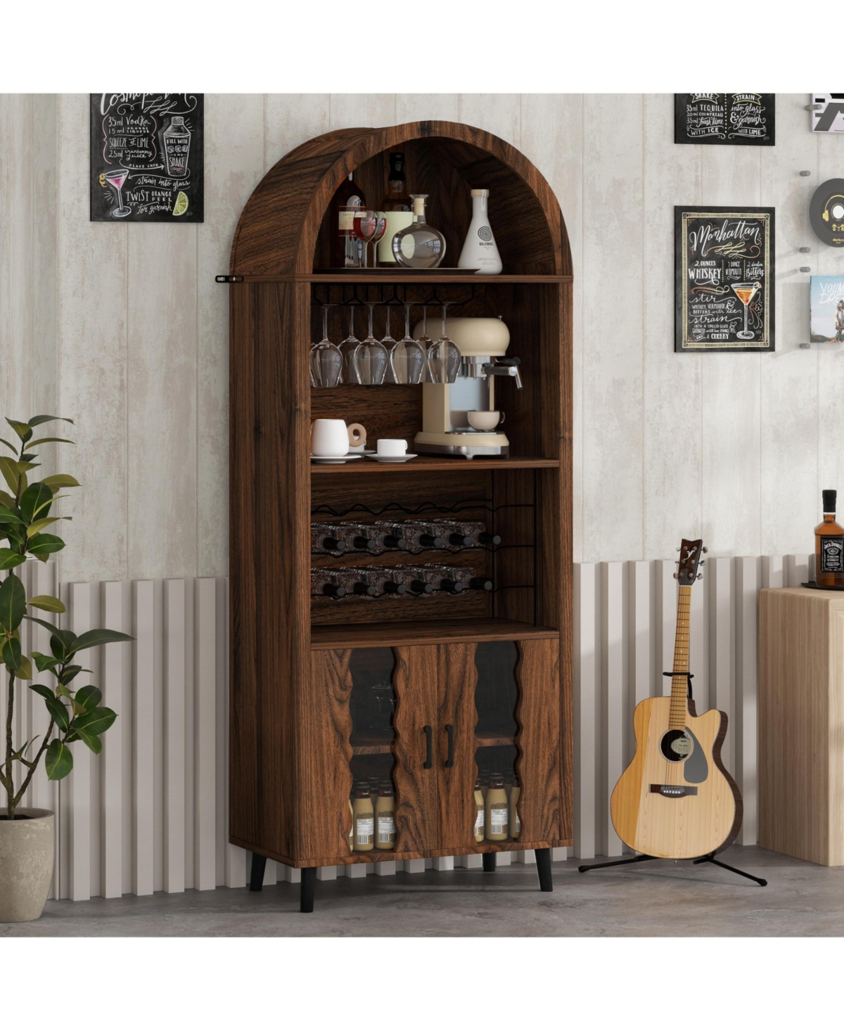 Click here for Casainc 71" Farmhouse Arched Bar Cabinet with... prices