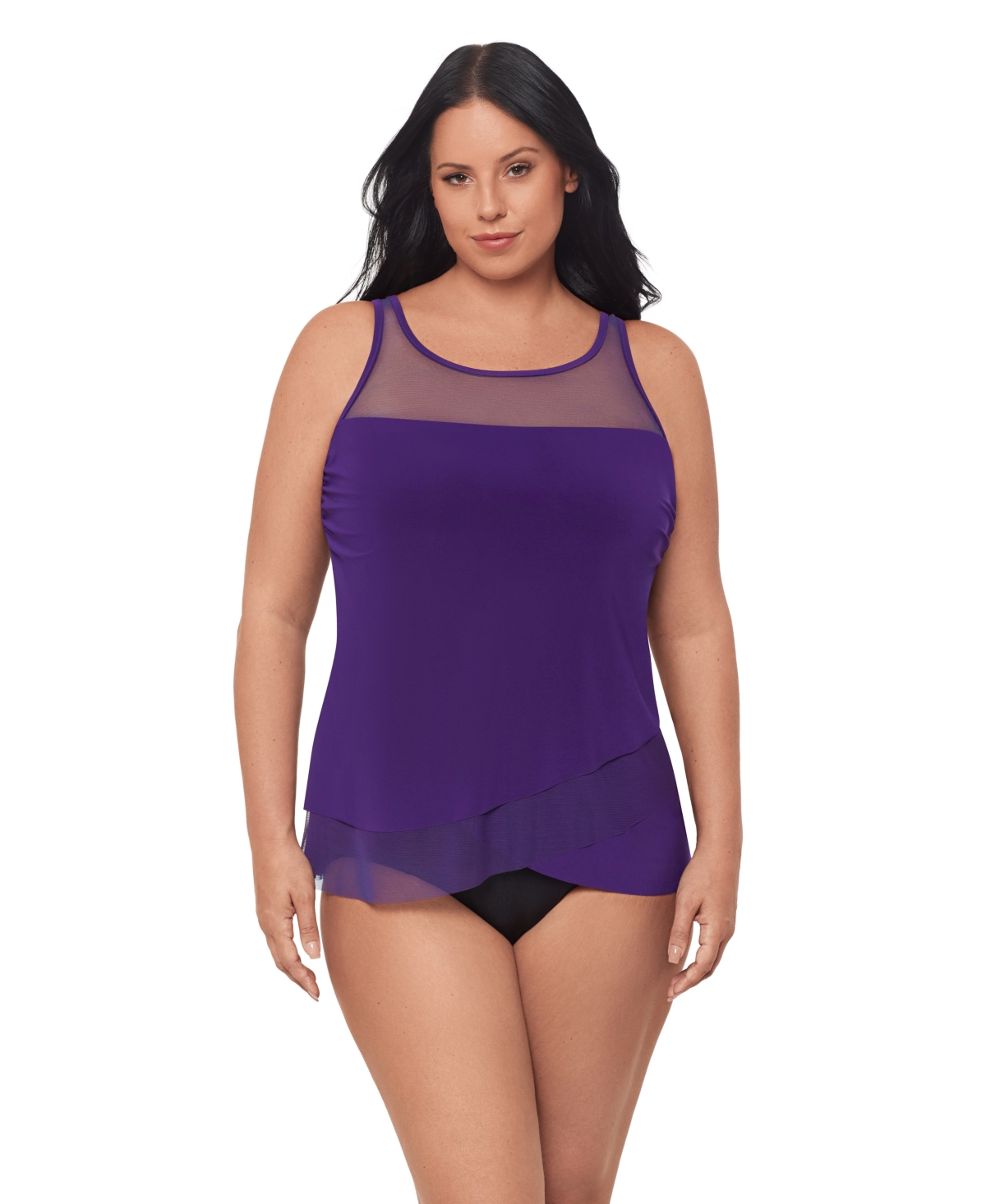 Click here for Miraclesuit Plus Size Mirage Tankini Top - Mulberr... prices