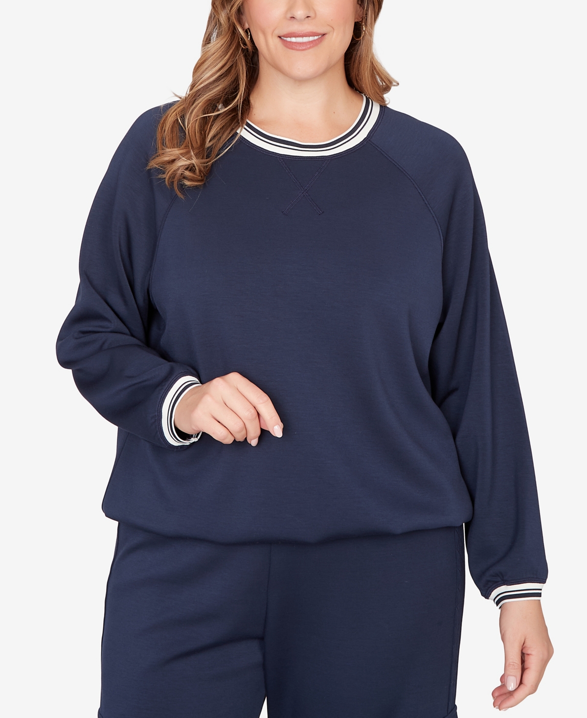 Click here for Ruby Rd. Plus Size Ultra Knit Bubble Hem Pullover... prices
