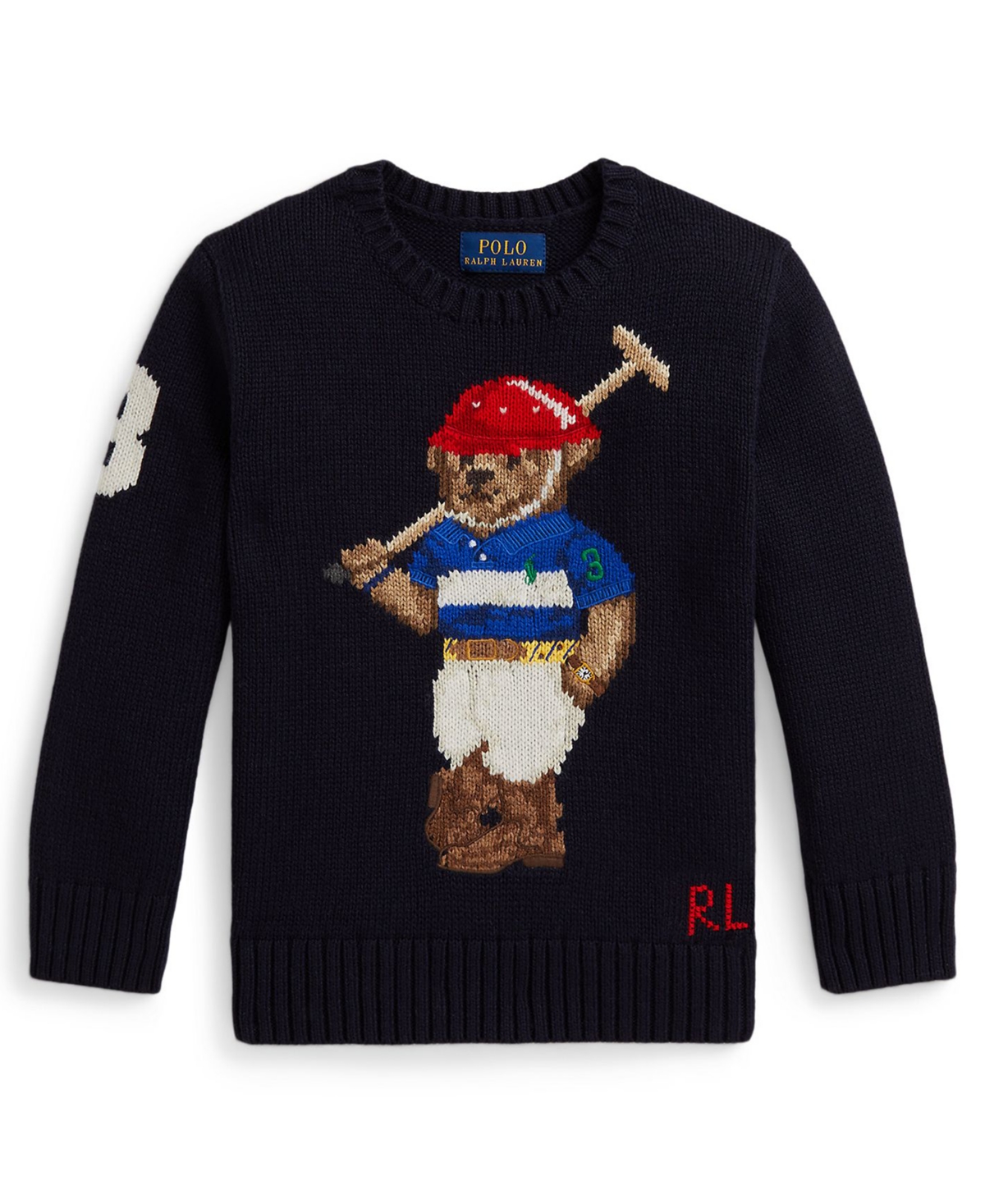 Click here for Polo Ralph Lauren Boys 2T-7 Polo Bear Crewneck Swe... prices