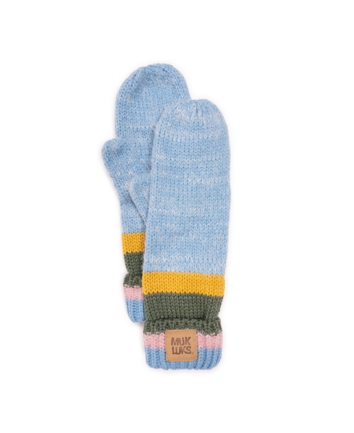 Click here for Muk Luks Womens Eyelash Mixed Ribbed Mitten - Corn... prices