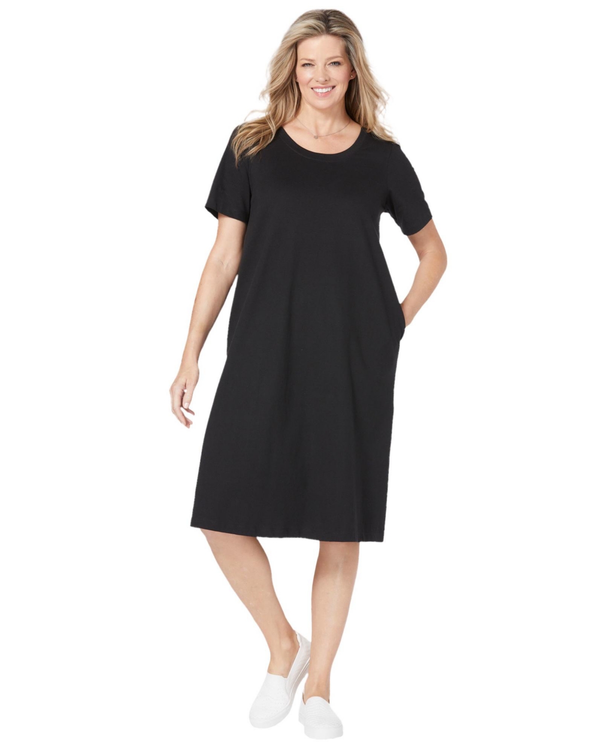 Click here for Woman Within Womens Plus Size Perfect Short-Sleeve... prices