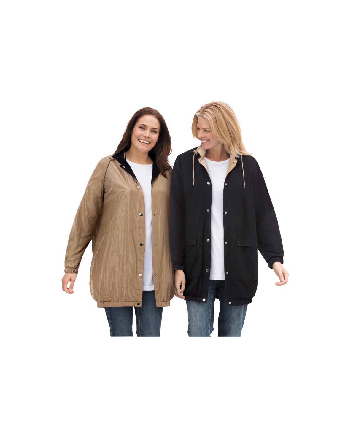 Click here for Woman Within Plus Size Fleece Nylon Reversible Jac... prices