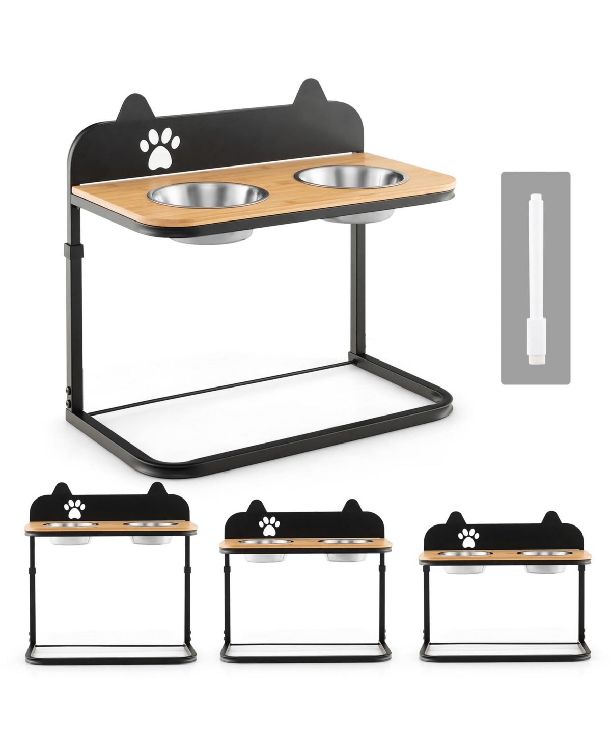 Click here for Sugift Dog Bowl Stand With 2 Stainless Steel Food... prices