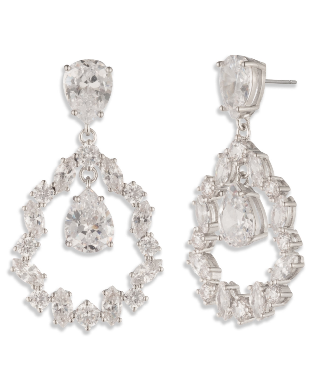 Click here for Givenchy Cubic Zirconia Orbital Earrings - White prices