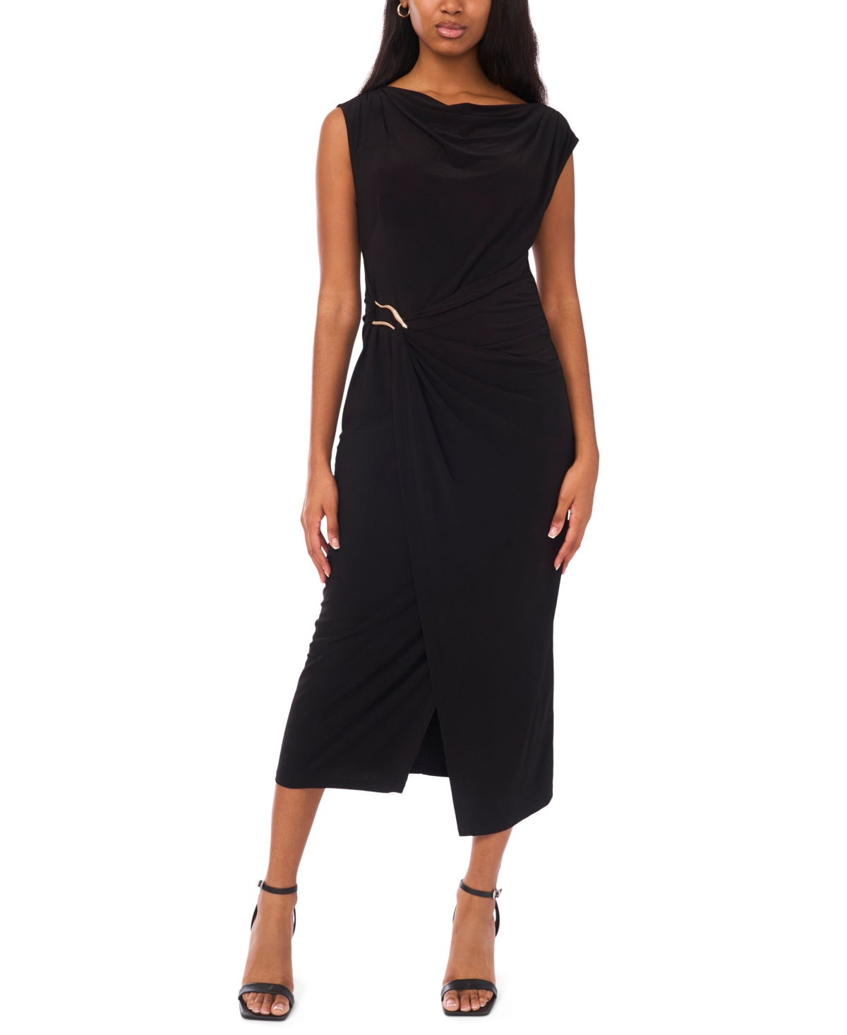 Click here for Msk Womens Sleeveless Boat-Neck Ponte-Knot Wrap Mi... prices