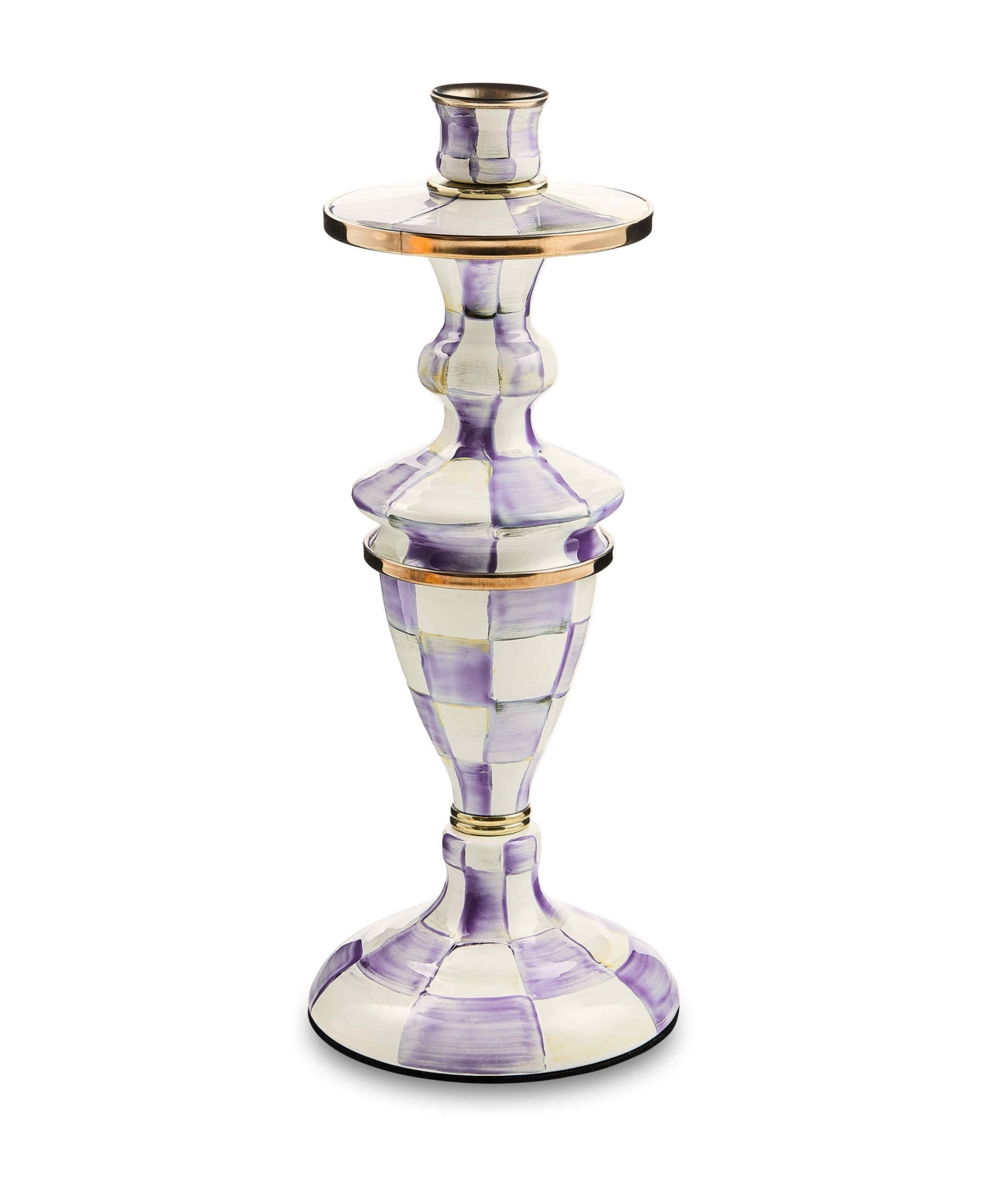 Click here for MacKenzie-Childs Violet Check Medium Candlestick -... prices