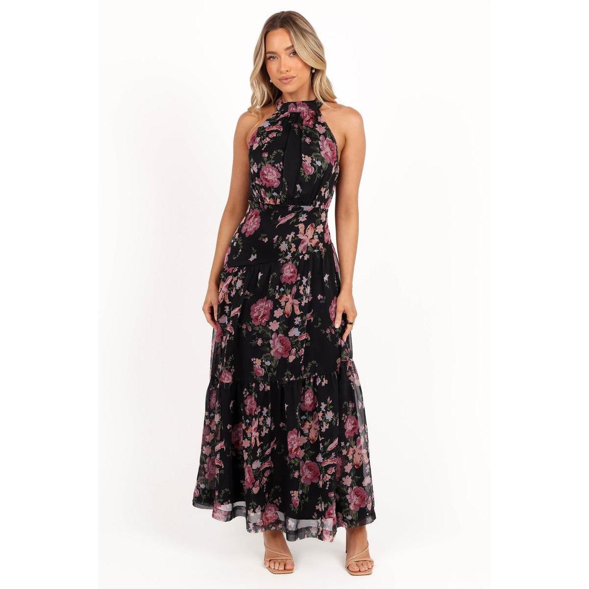 Click here for Petal and Pup Womens Eden Maxi Dress - Black flora... prices