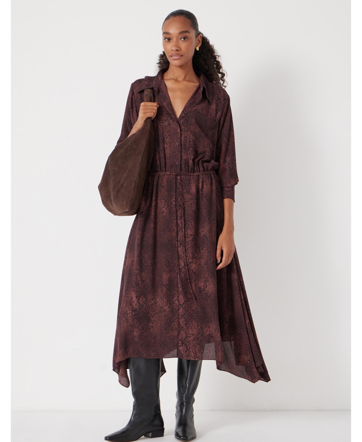 Click here for Hush Womens Chiffon Hanky Hem Maxi Dress - Snake p... prices