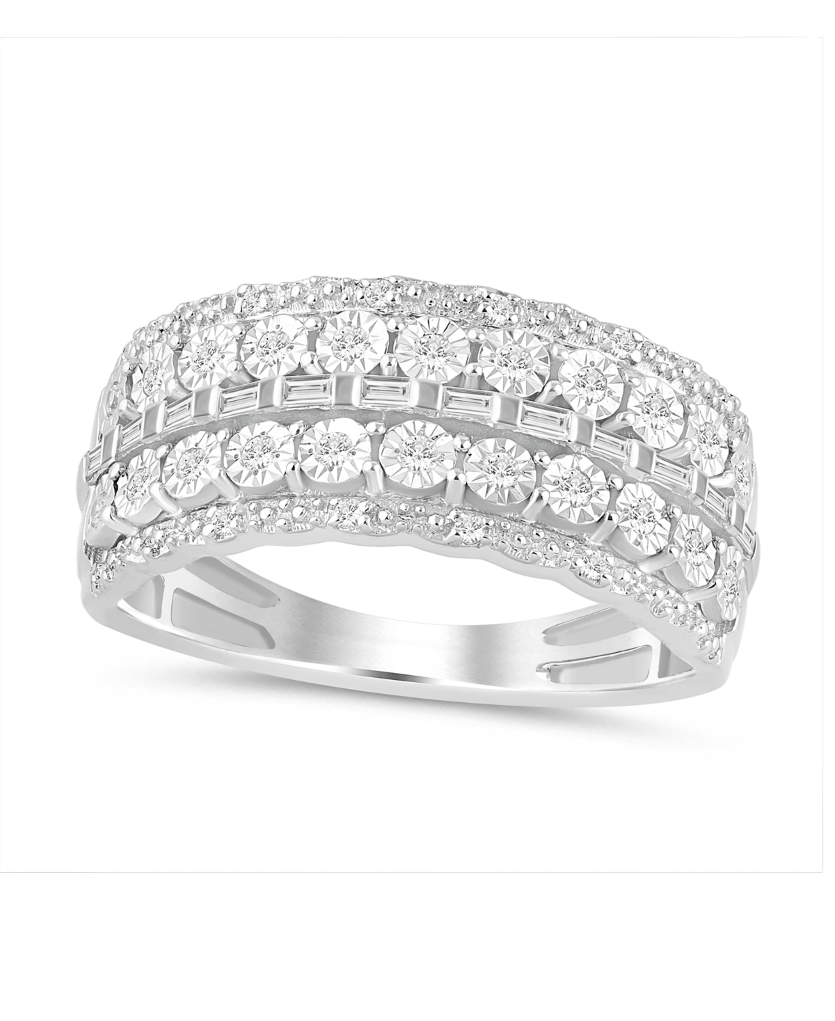 Click here for Macys Diamond Band Ring (1/4 ct. t.w.) in 14k Whit... prices