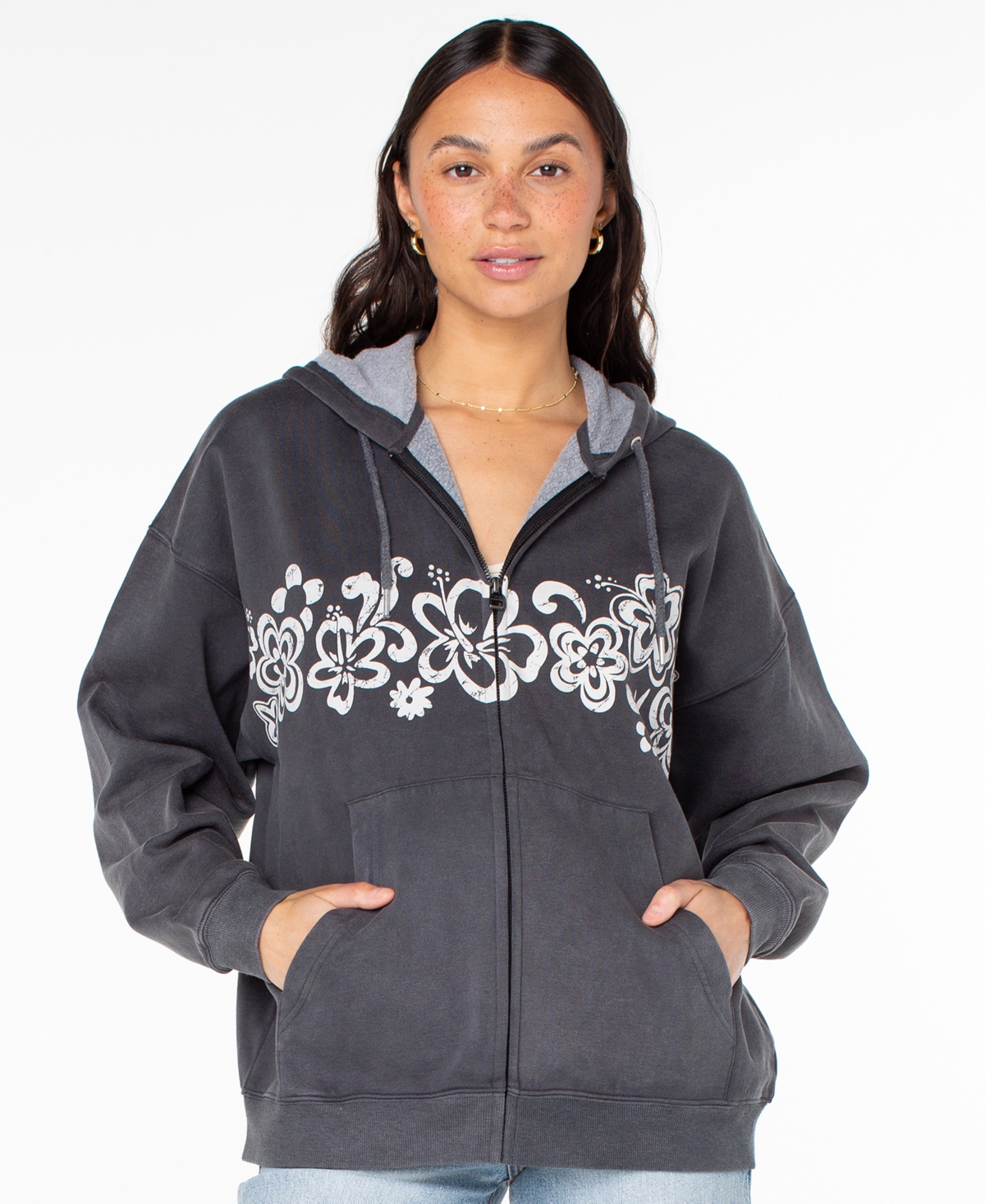 Click here for Roxy Womens Lineup Oversized Full-Zip Hoodie - Pha... prices