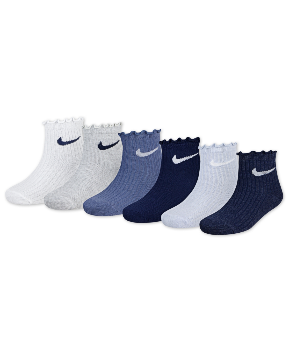 Click here for Nike Little Girls 6-Pack Lettuce Ankle Socks - Mid... prices