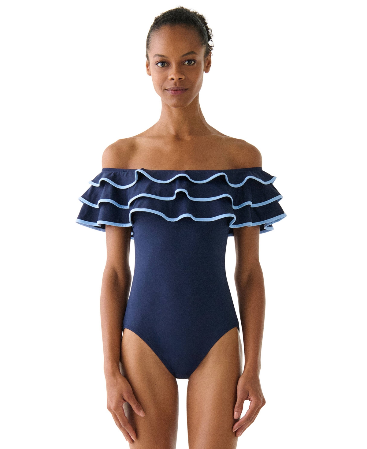 Click here for Kate Spade Womens Ruffle One-Piece Swimsuit - Plan... prices