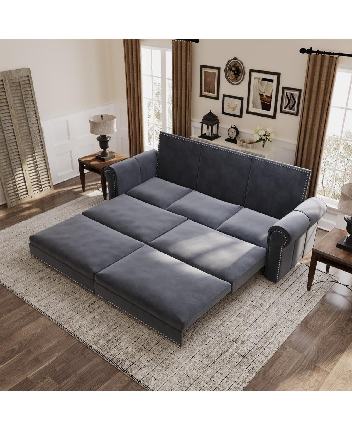 Click here for Maison Boucle 93.7 Velvet King Pull Out Sofa Bed... prices