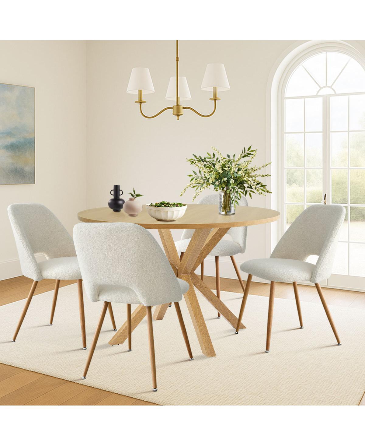 Click here for 5-Piece Round Dining Table Set  Wood-Look Table wi... prices