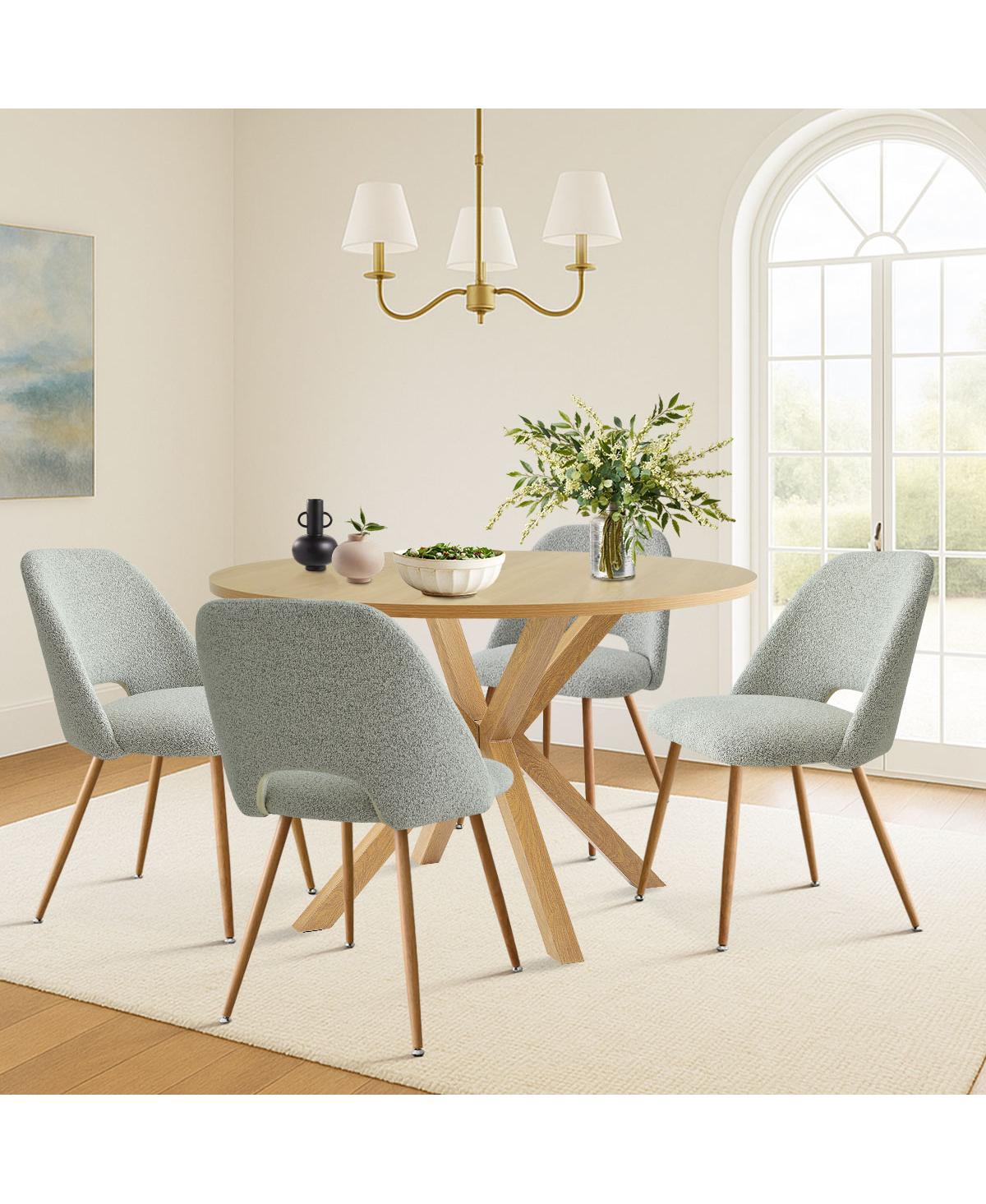 Click here for 5-Piece Round Dining Table Set  Wood-Look Table wi... prices