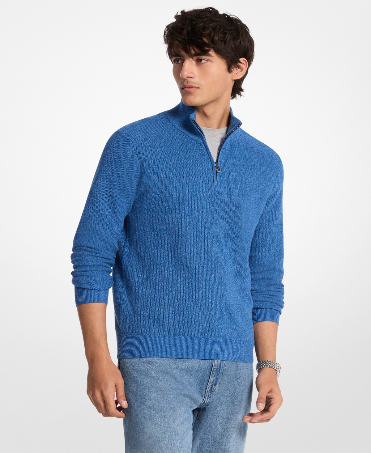 Click here for Michael Kors Mens Mouline Texture Quarter-Zip Swea... prices