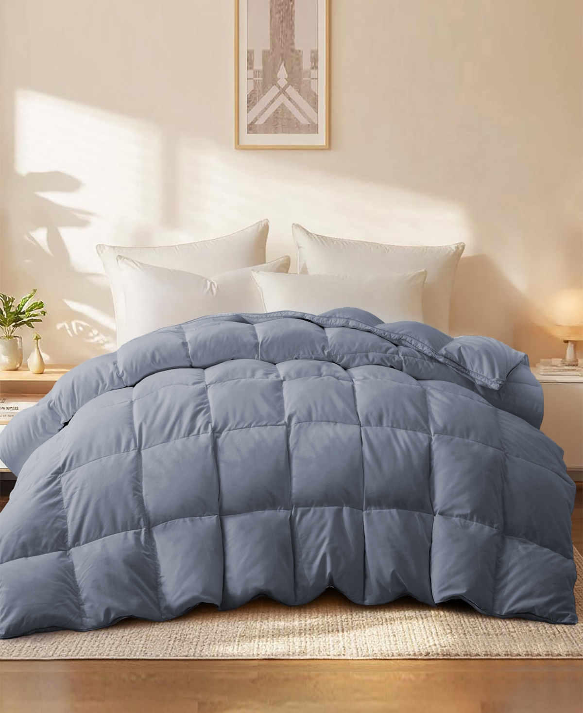 Unikome Medium Warmth Goose Feather Down Fiber Comforter  King - Dark Gray