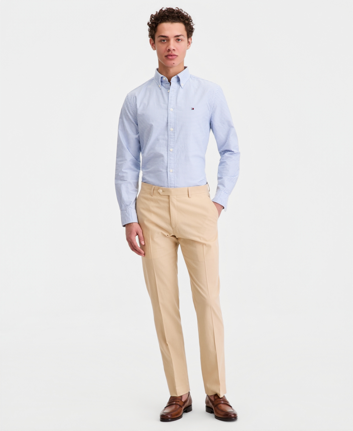 Click here for Tommy Hilfiger Mens Modern-Fit Linen Pants - Tan S... prices