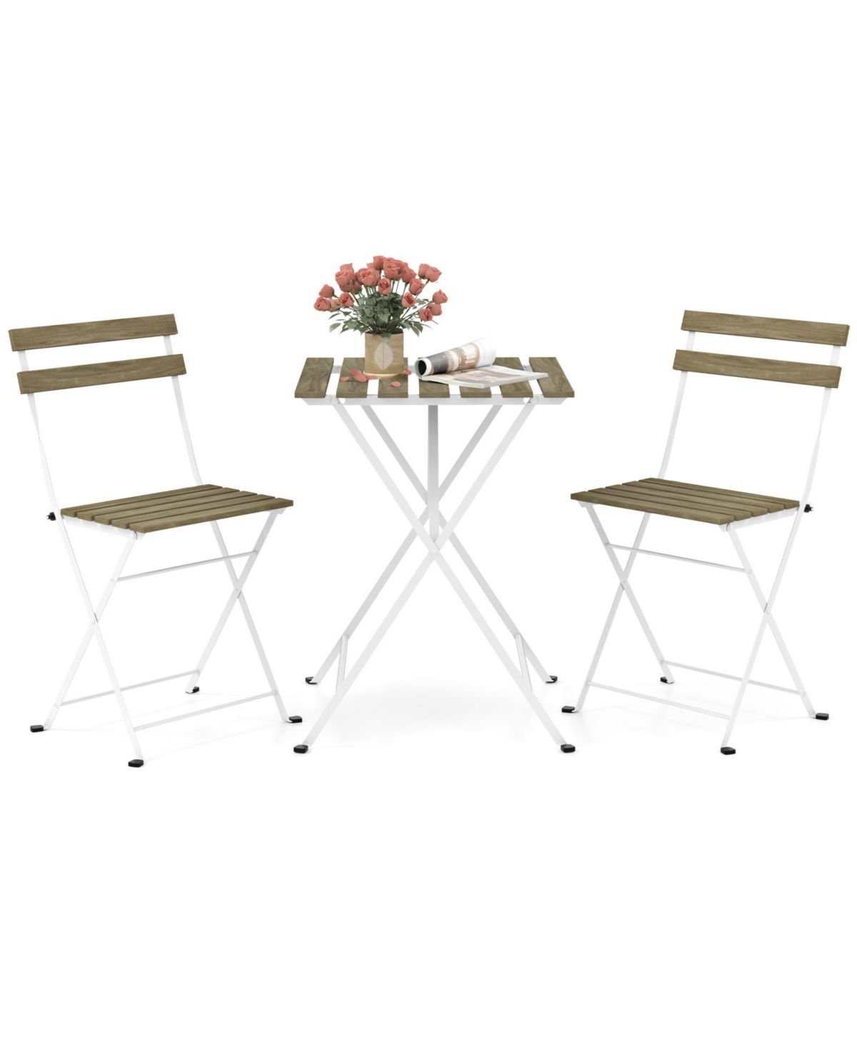 Click here for Costway 3 Pcs Patio Acacia Wood Bistro Set Bistro... prices