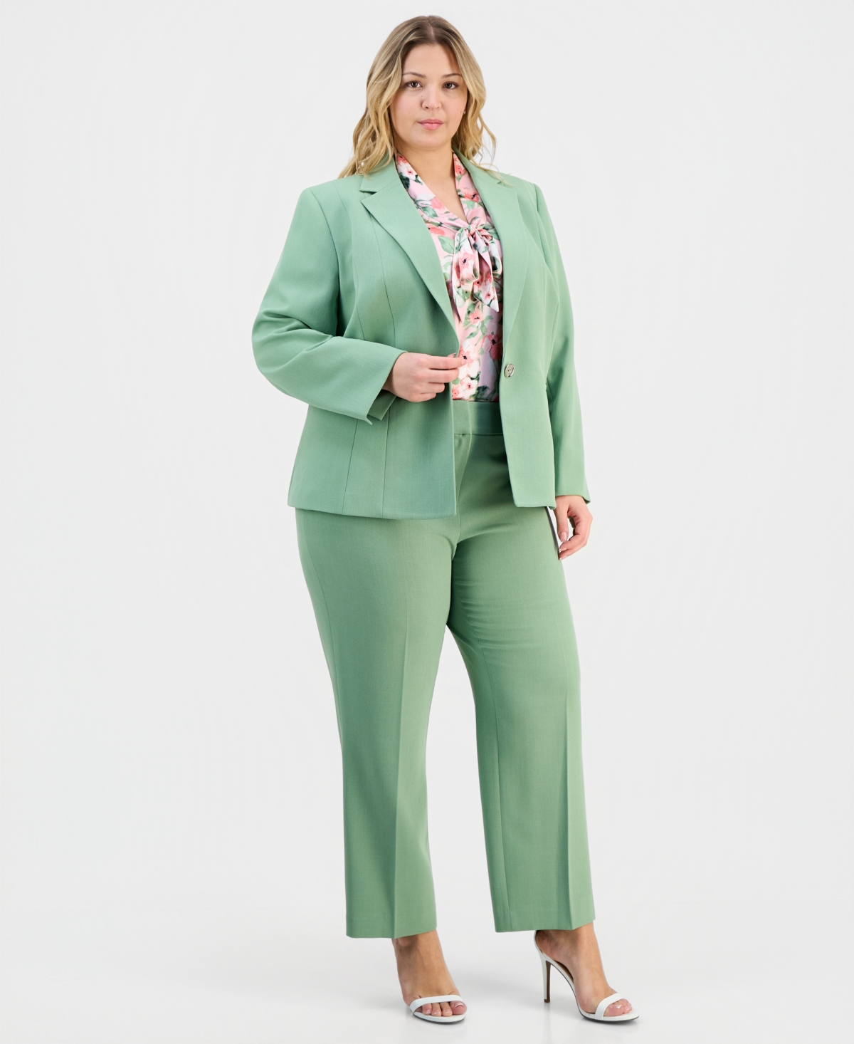 Click here for Kasper Plus Size High-Rise Stretch Crepe Pants - L... prices